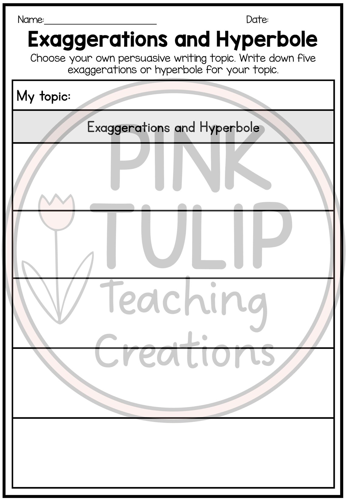 Exaggerations and Hyperbole - Persuasive Writing Worksheets - Etsy