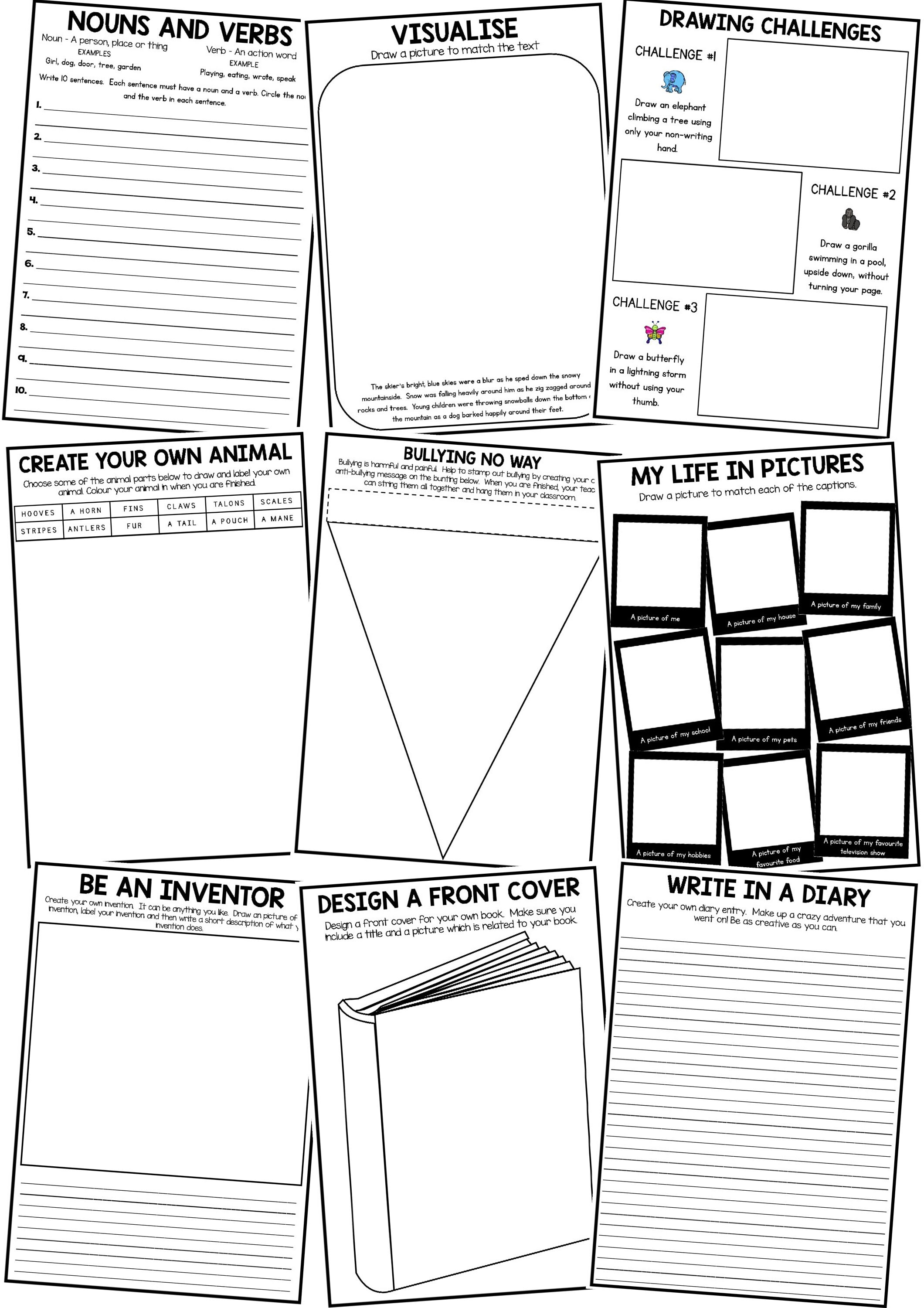 No Prep Early Finisher Worksheet Pack - Great for Substitute Teachers ...