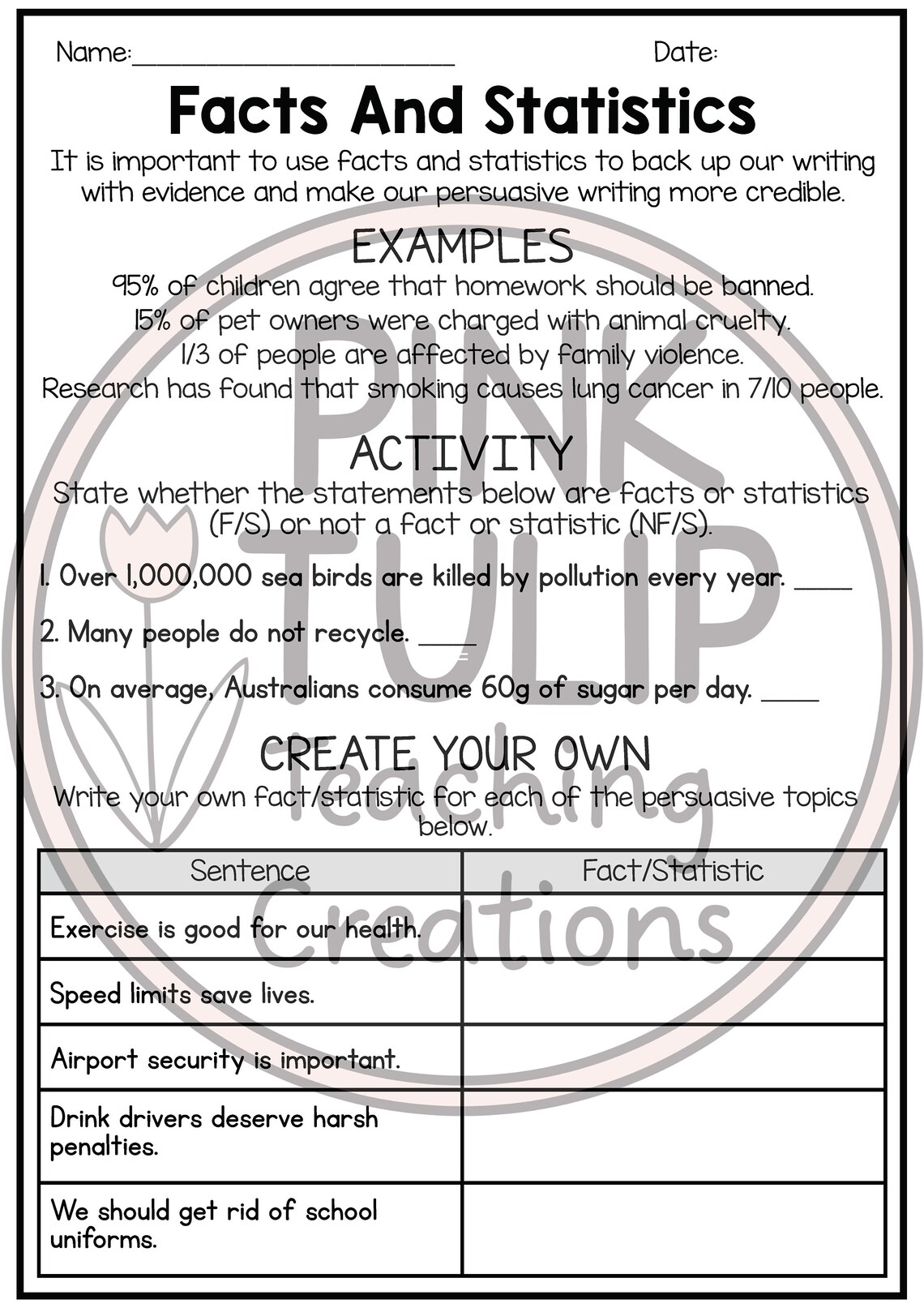 Persuasive Writing Worksheet Pack - No Prep Lesson Ideas - Etsy