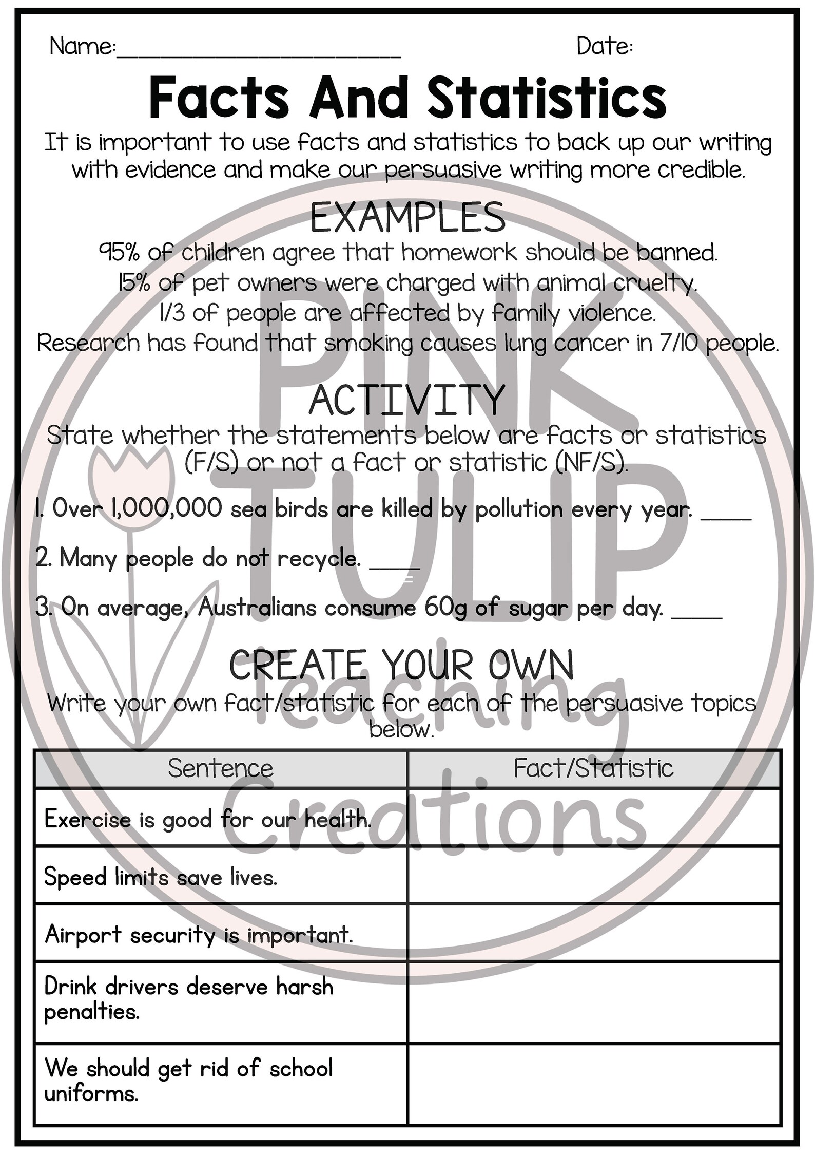 Persuasive Writing Worksheet Pack - No Prep Lesson Ideas - Etsy