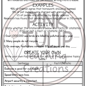 Persuasive Writing Worksheet Pack - No Prep Lesson Ideas - Etsy