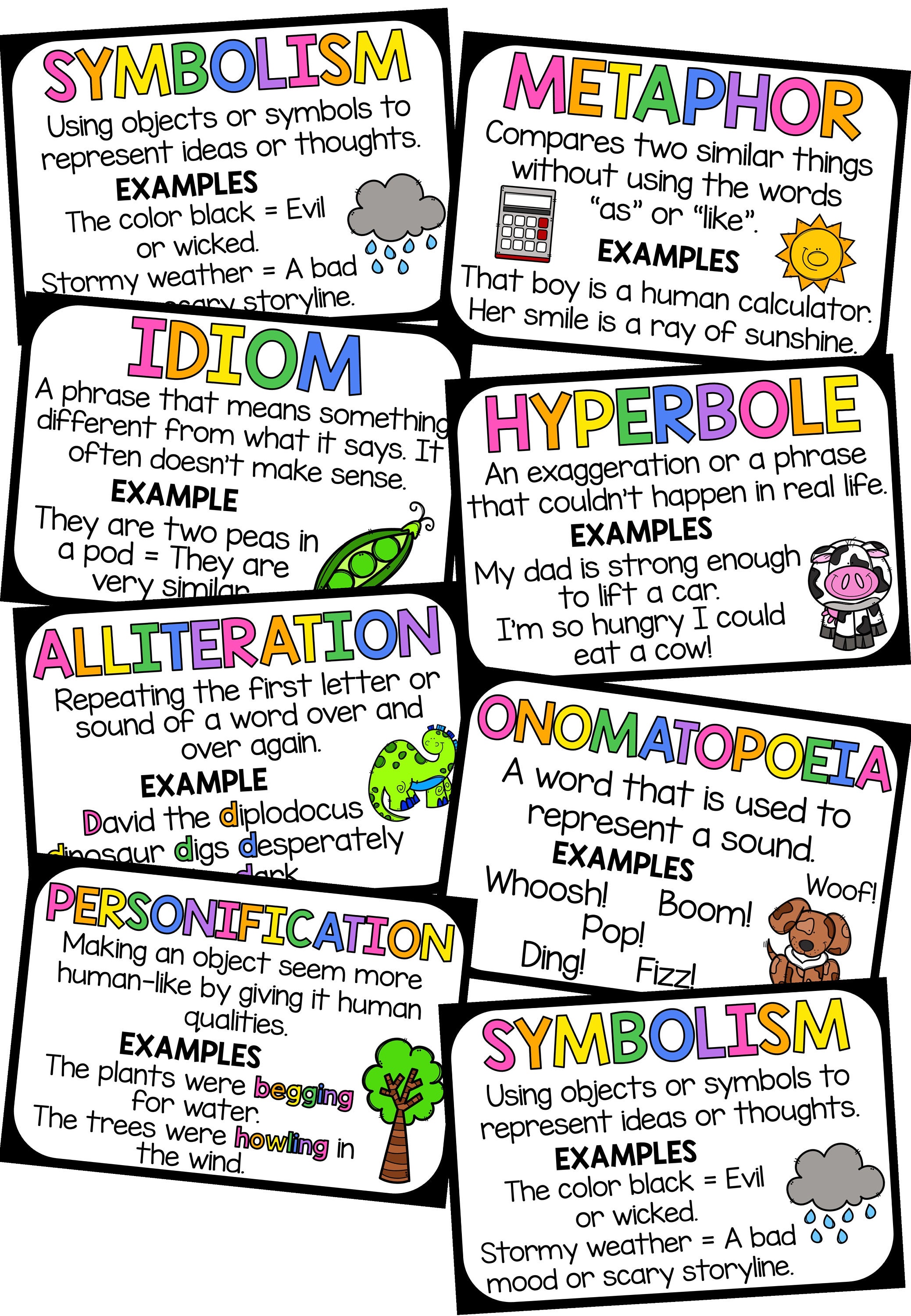 Figurative Language Posters - Classroom Decor - Etsy