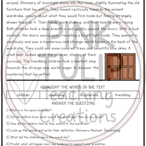 Ten Page Reading Comprehension Worksheet Pack - Etsy