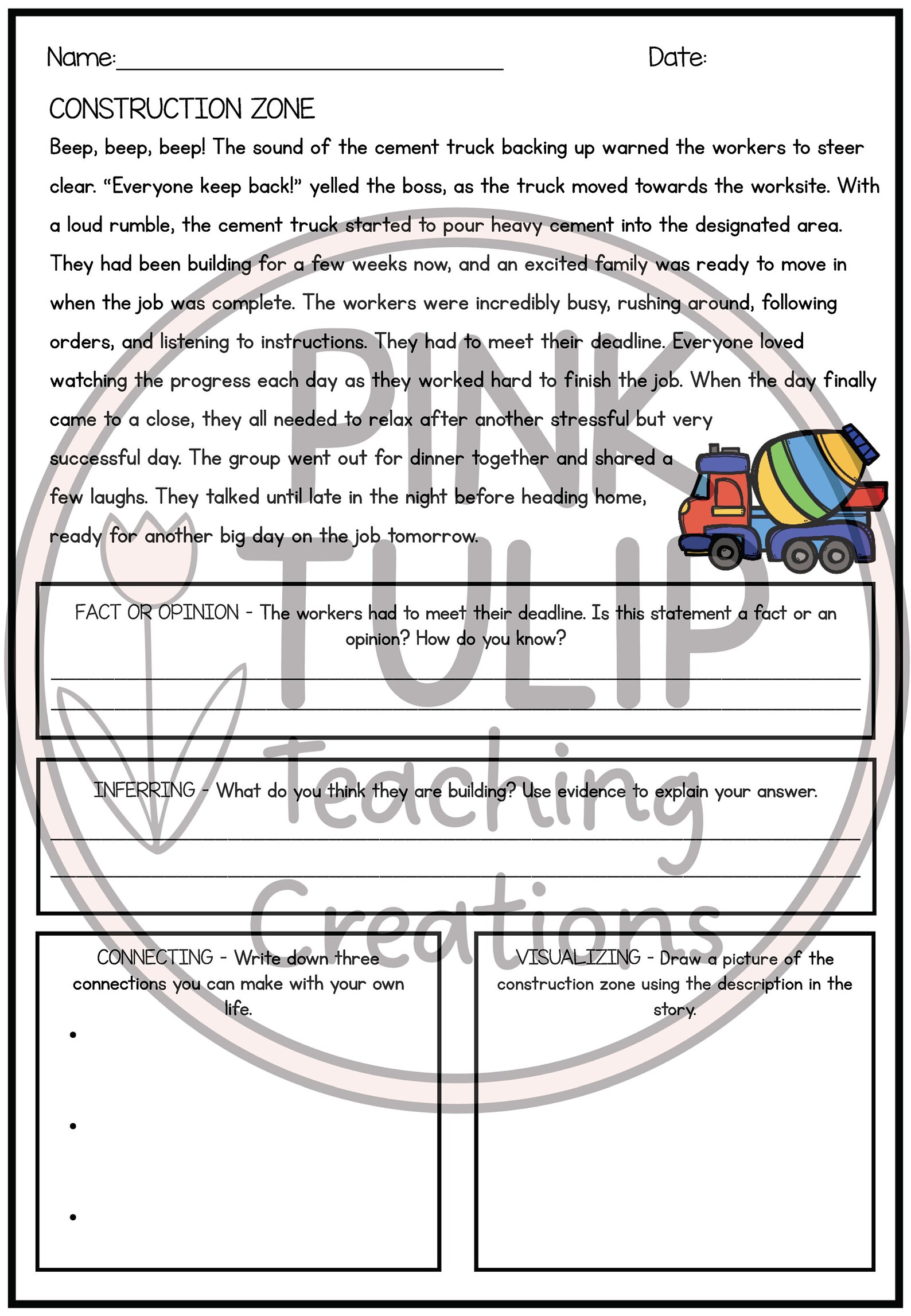 Comprehension Worksheets - Reading Strategies Set #8 - Etsy