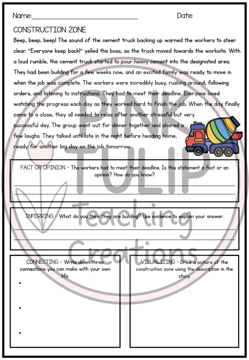 Comprehension Worksheets - Reading Strategies Set #8 - Etsy