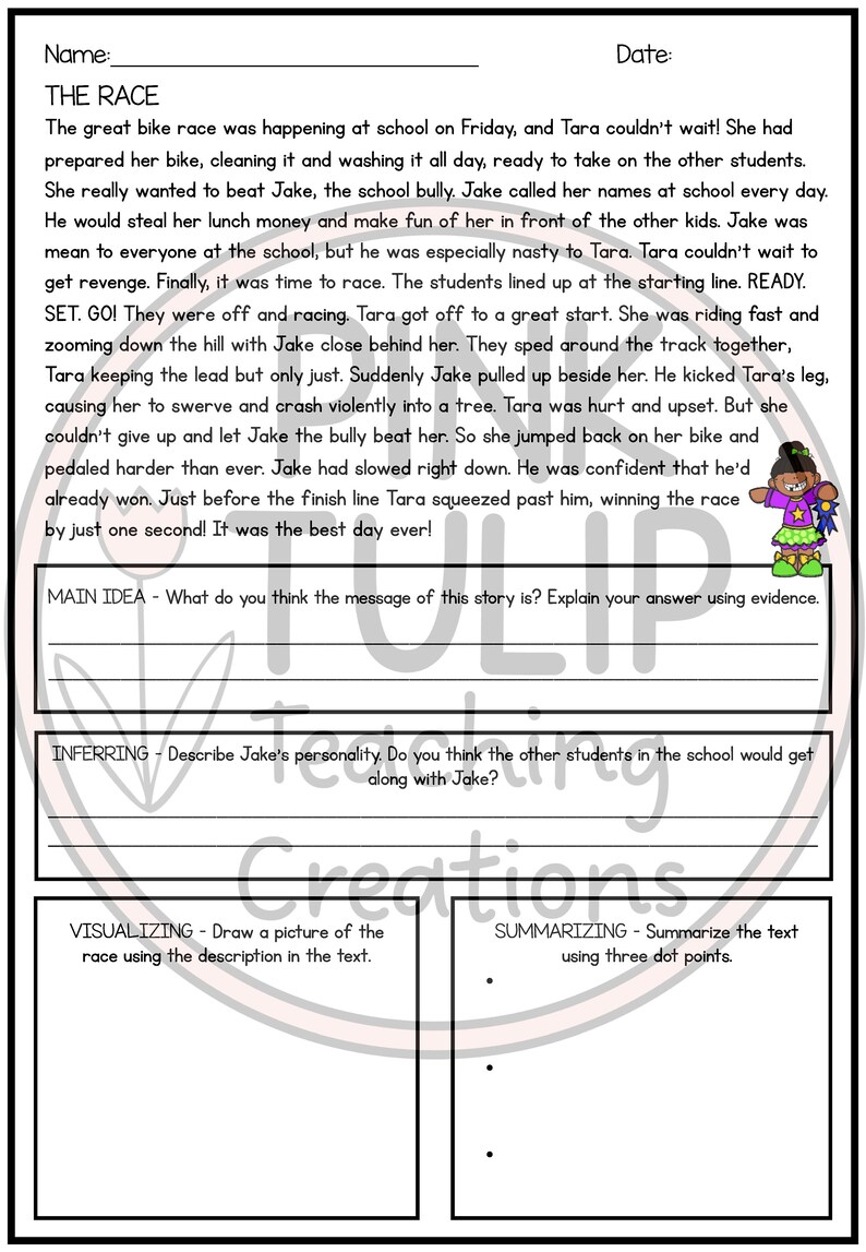 Comprehension Worksheets - Reading Strategies Set #4 - Etsy