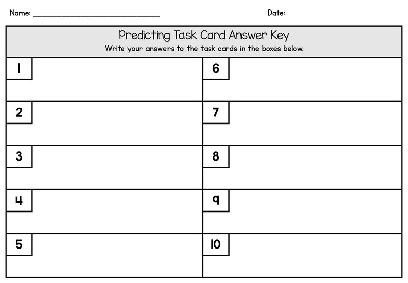 Making Predictions (predicting) - Task Cards - Etsy