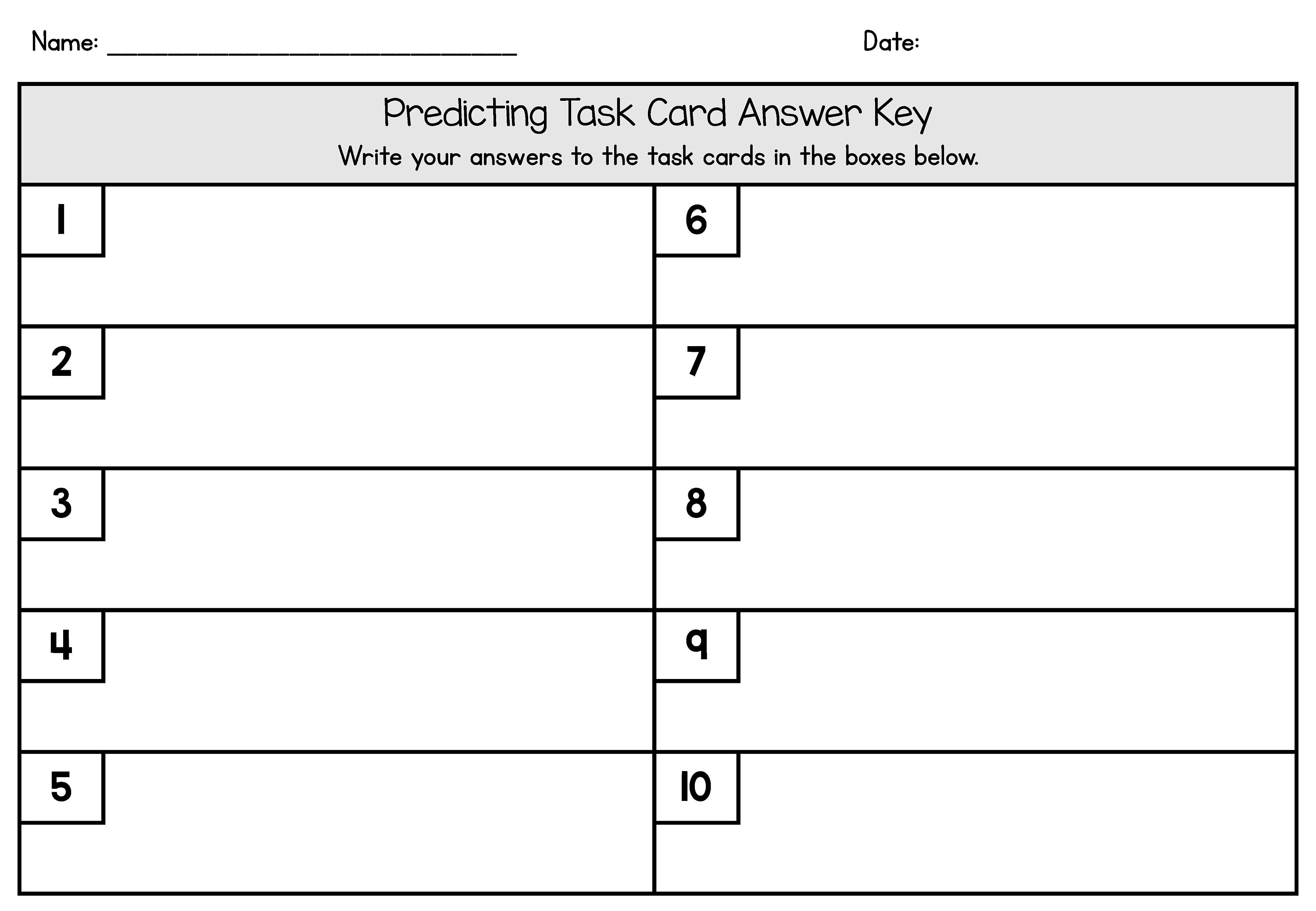 Making Predictions Predicting Task Cards Etsy