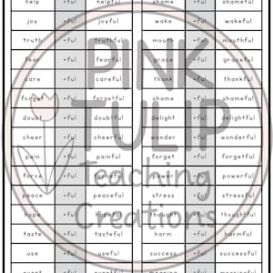 Suffix -ful Grammar Worksheets - Etsy