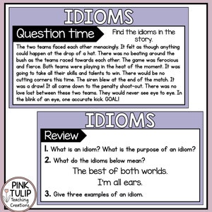 Idioms Shared Reading Powerpoint - Guided Teaching - Etsy