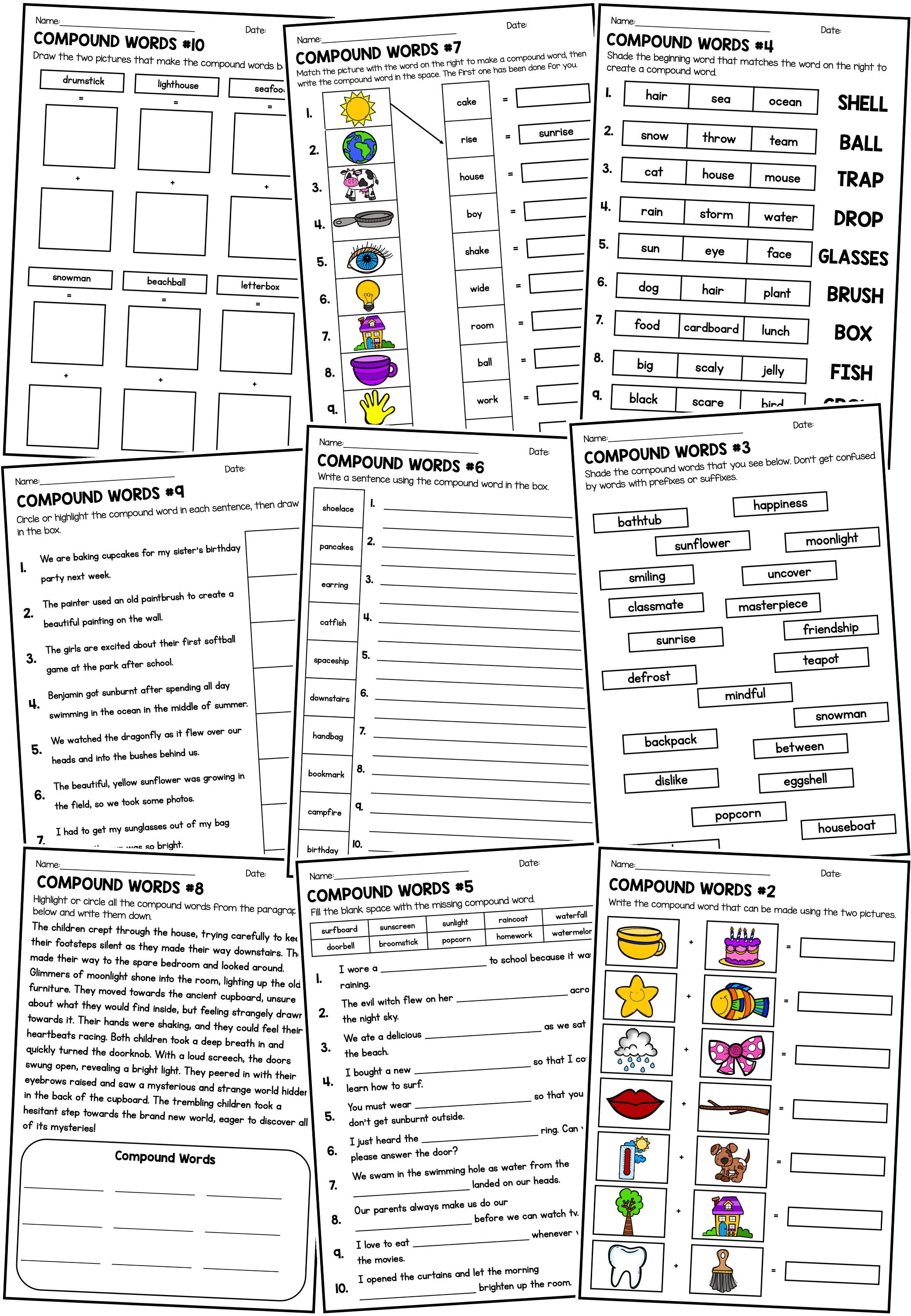 Compound Words Worksheet Pack Etsy compound-words-worksheet-pack-etsy
