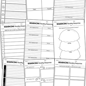 Sequencing Reading Response Package - Templates for Any Book - Etsy