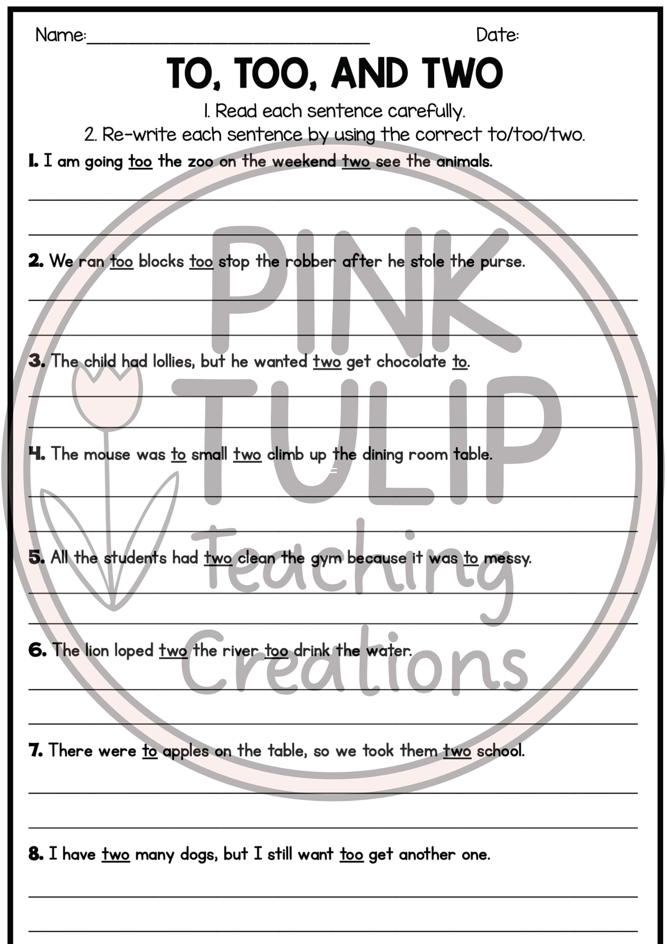 Reading and Grammar Pack - No Prep Printables - Etsy