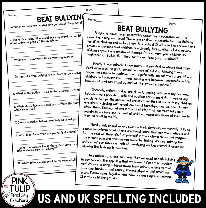 Persuasive Text Examples - Ten Reading Samples With Comprehension - Etsy