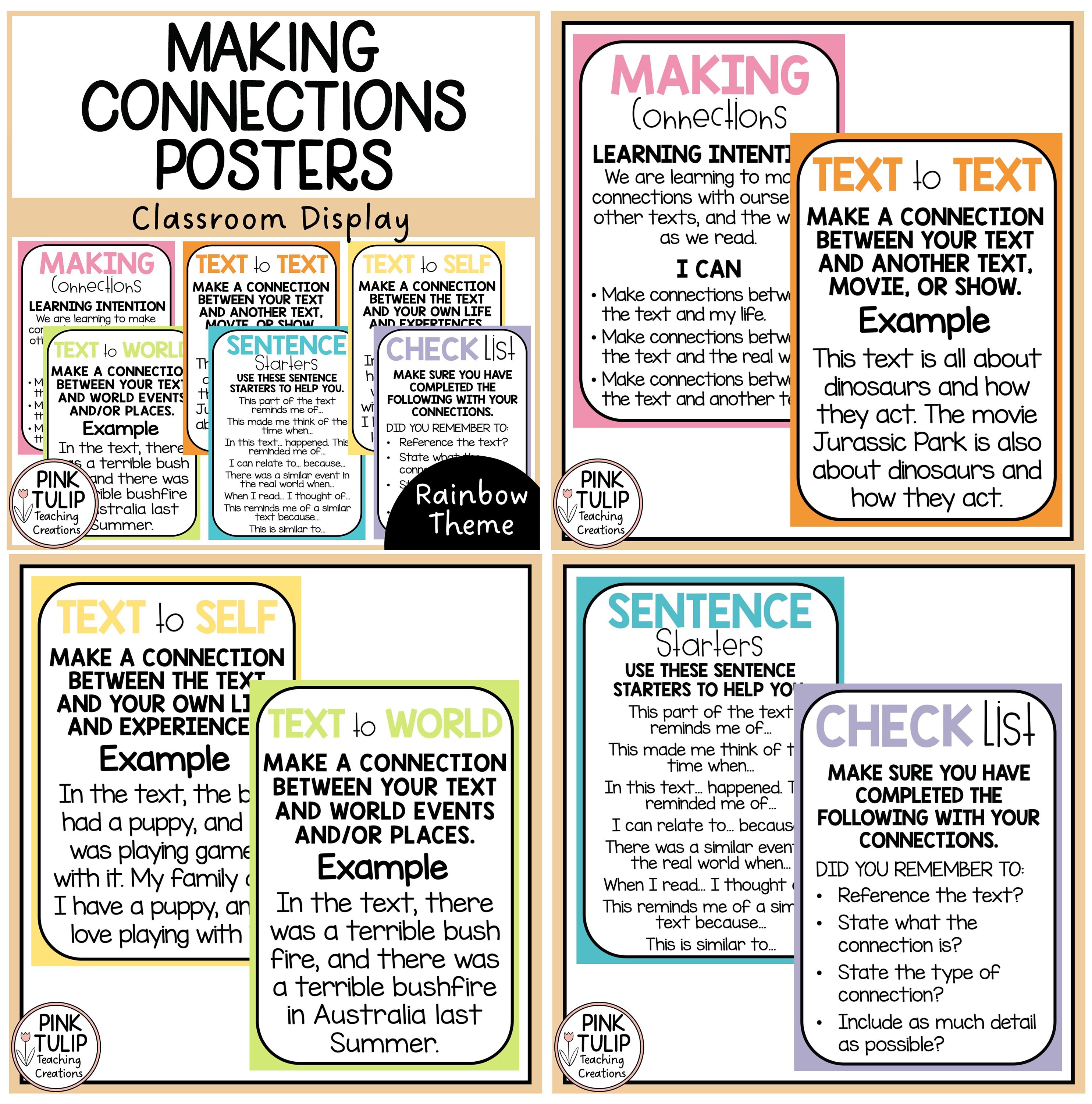 Making Connections (connecting) - Reading Comprehension Bundle - Etsy
