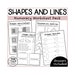 2D Shapes, Lines, and Patterns - Worksheet Pack - Etsy
