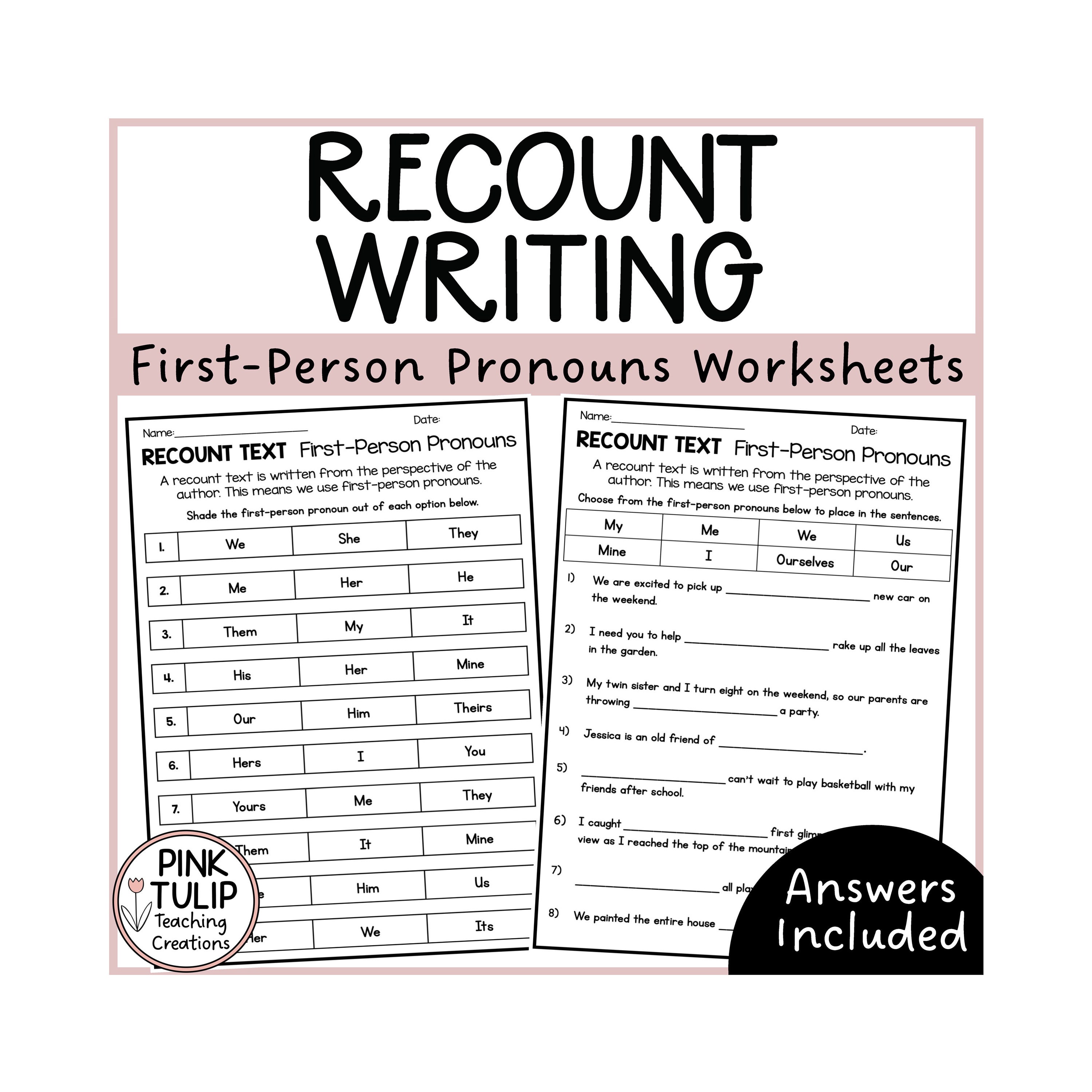 Pronouns Worksheets