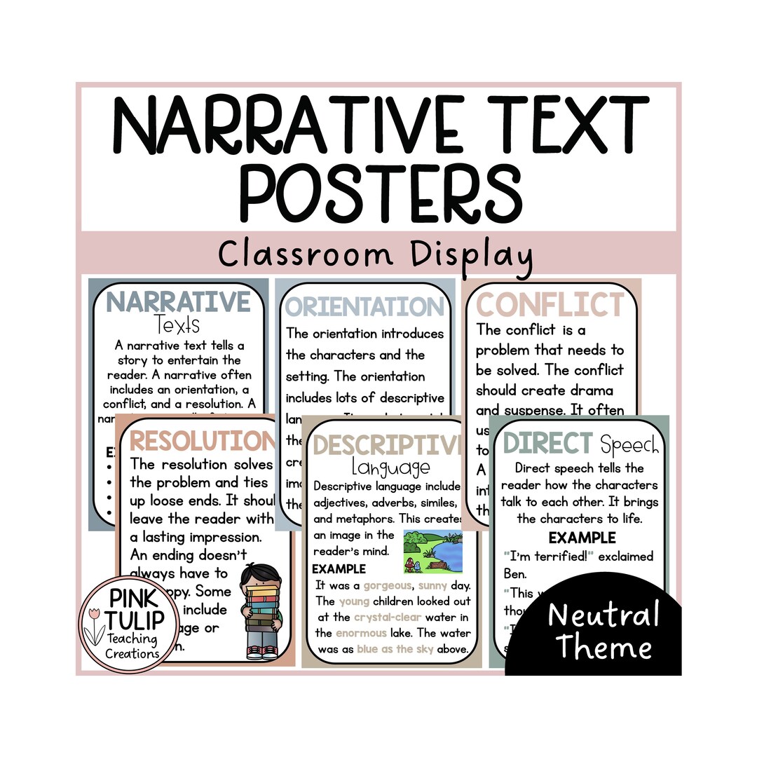 Narrative Text Posters - Earth Tones Classroom Decor - Etsy