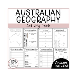 Australian Geography - Learning Activity Pack - Etsy