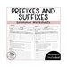 Prefixes and Suffixes - Grammar Worksheets With Answers - Etsy