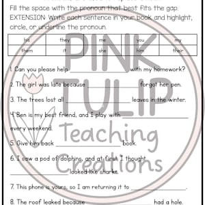 Parts of Speech - Fill the Blanks Worksheets - Etsy