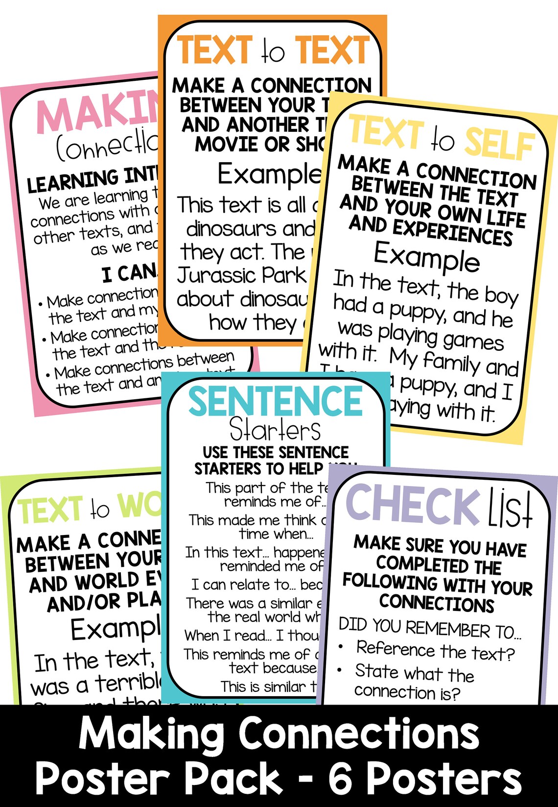 Making Connections (connecting) - Reading Comprehension Bundle - Etsy