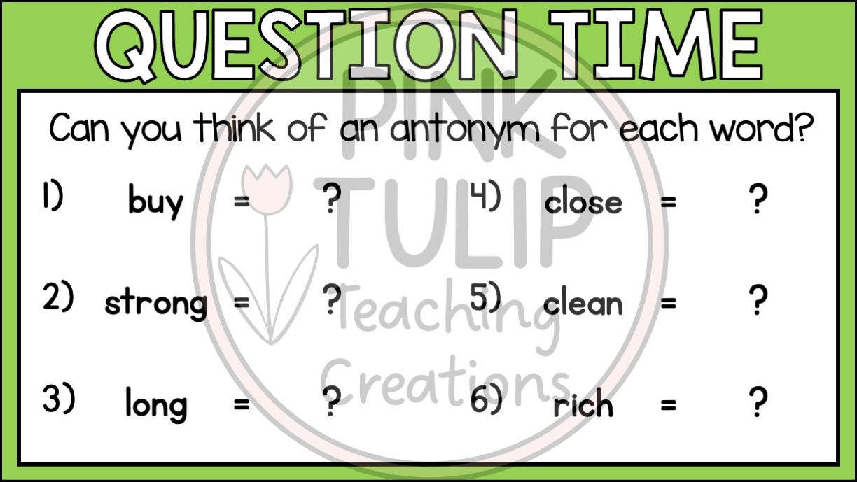 Antonyms Grammar Powerpoint Guided Teaching - Etsy