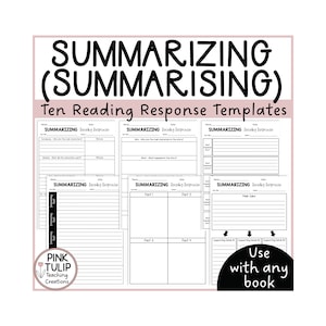 Summarizing (summarising) Reading Response Pack - Templates for Any ...