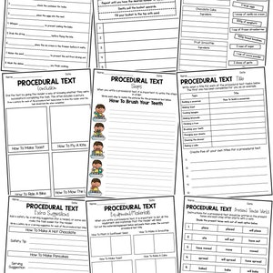 Procedural Text Writing Worksheet Pack - No Prep Lesson Ideas - Etsy ...