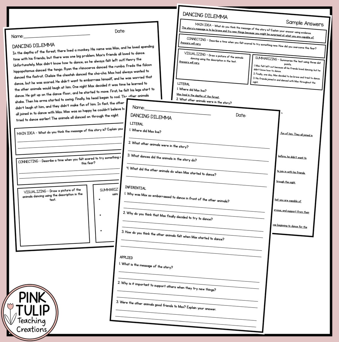 Comprehension Worksheets Reading Strategies Set 4 - Etsy