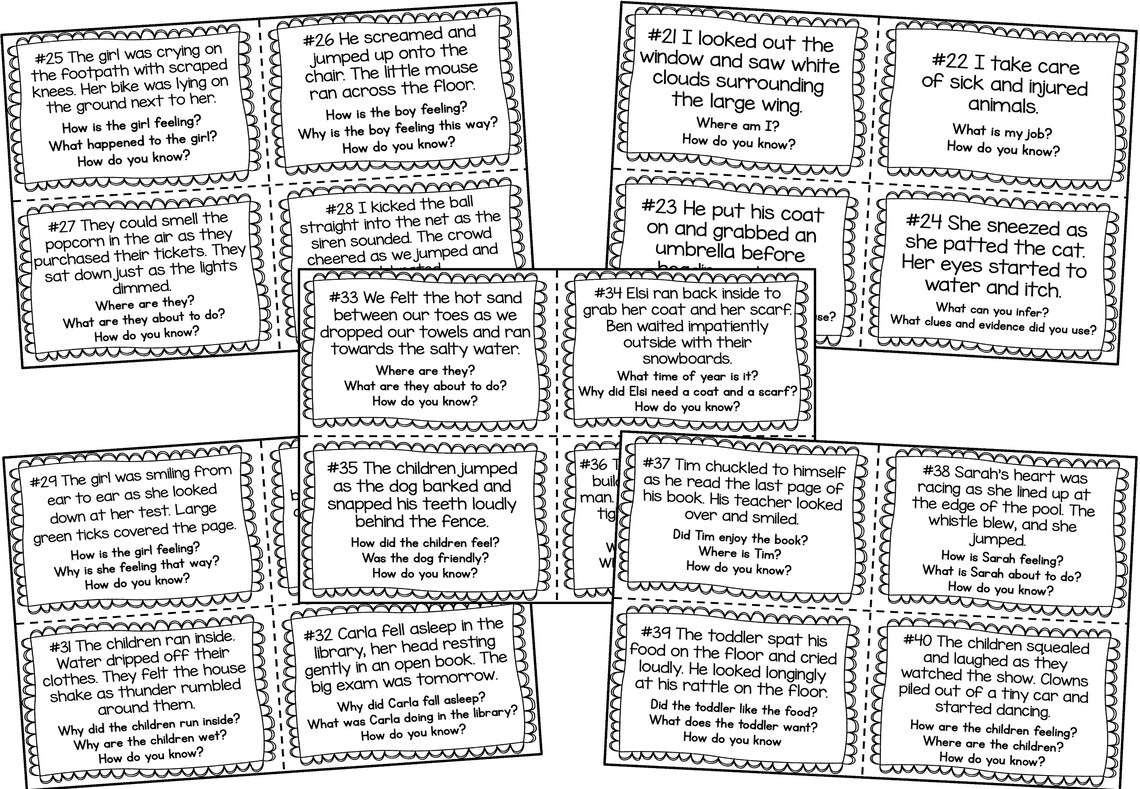 Making Inferences (inferring) - Task Cards - Etsy