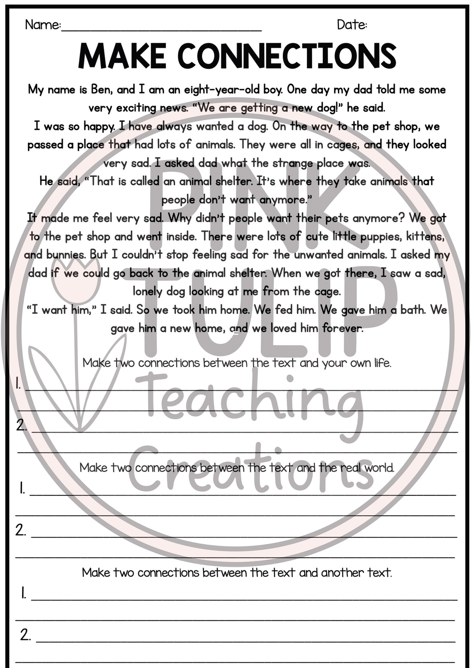 Reading and Grammar Pack - No Prep Printables - Etsy