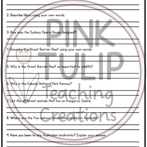 Australian Geography Comprehension Pack - Etsy