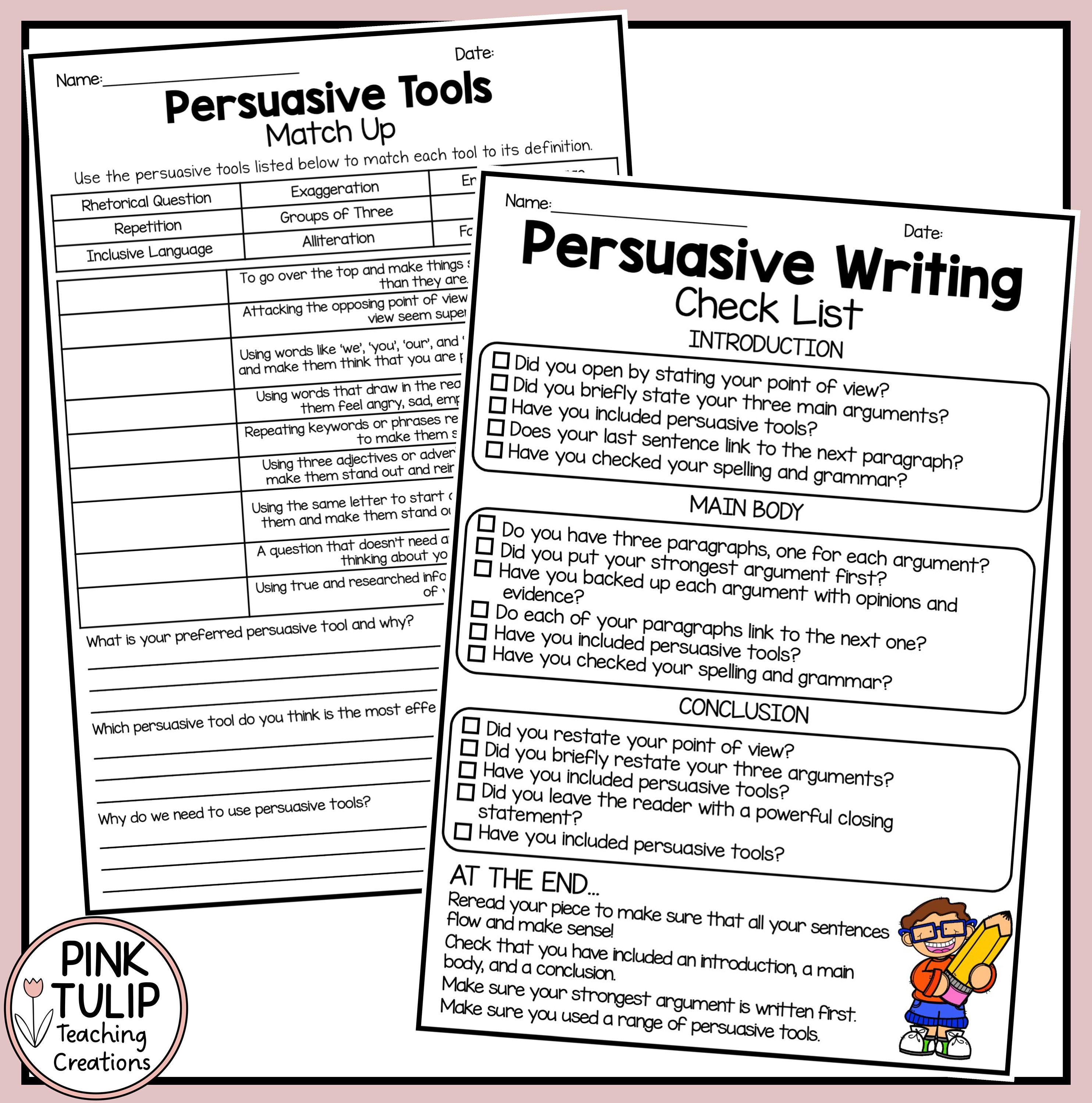 Persuasive Writing Worksheet Pack - No Prep Lesson Ideas - Etsy