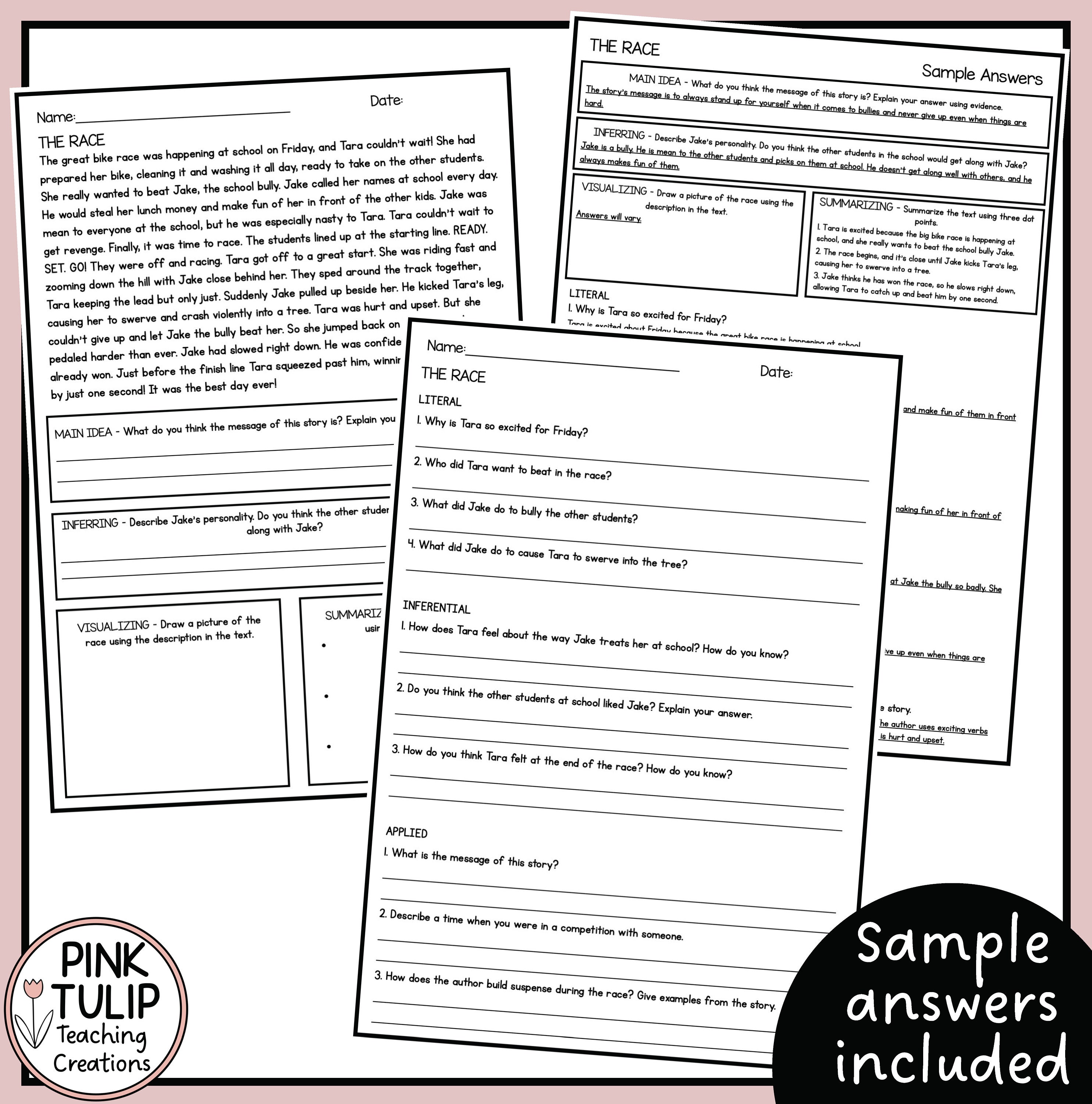 Comprehension Worksheets - Reading Strategies Set #4 - Etsy
