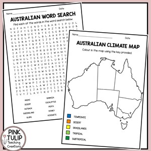 Australian Geography - Learning Activity Pack - Etsy