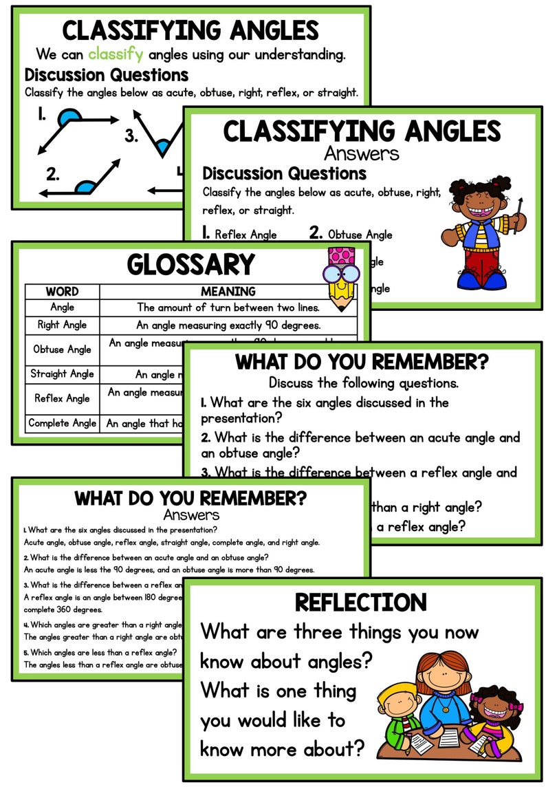 Comparing and Classifying Angles Teaching Powerpoint Presentation - Etsy