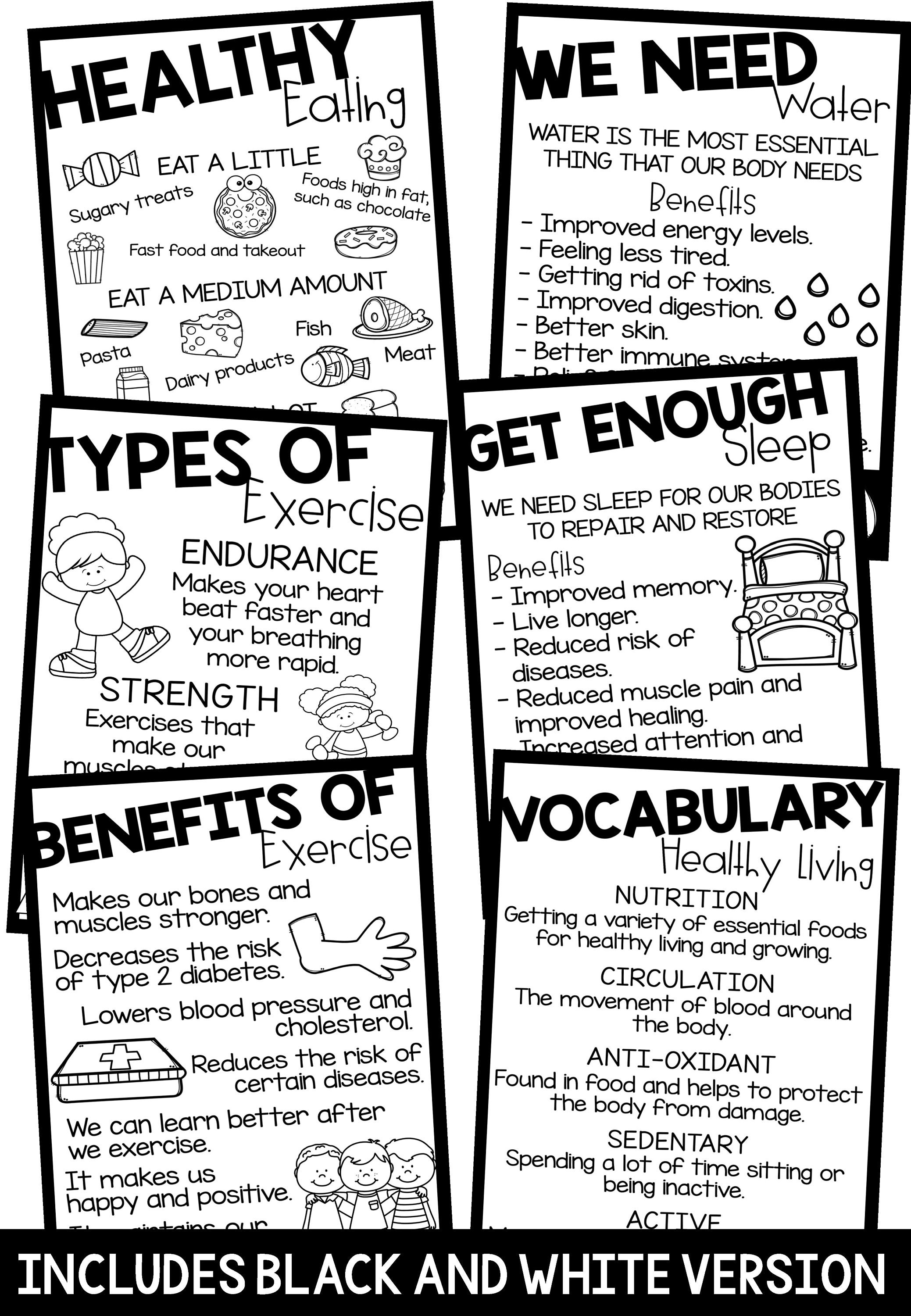 Healthy Living Poster Set - Classroom Decor - Etsy