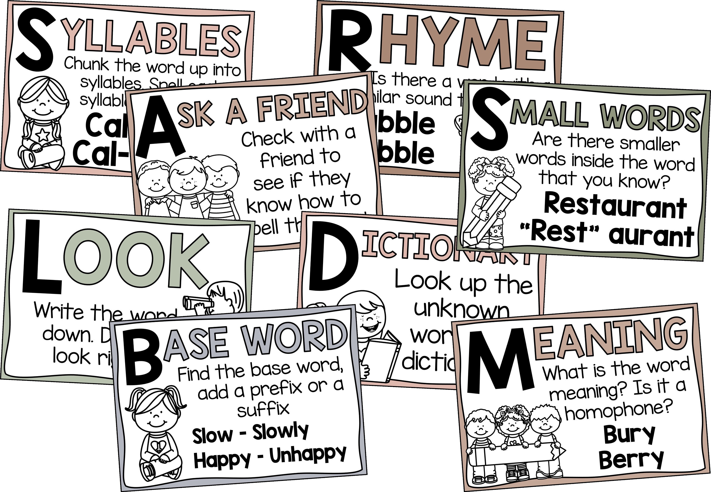 Spelling Strategy Posters - Classroom Decor - Etsy