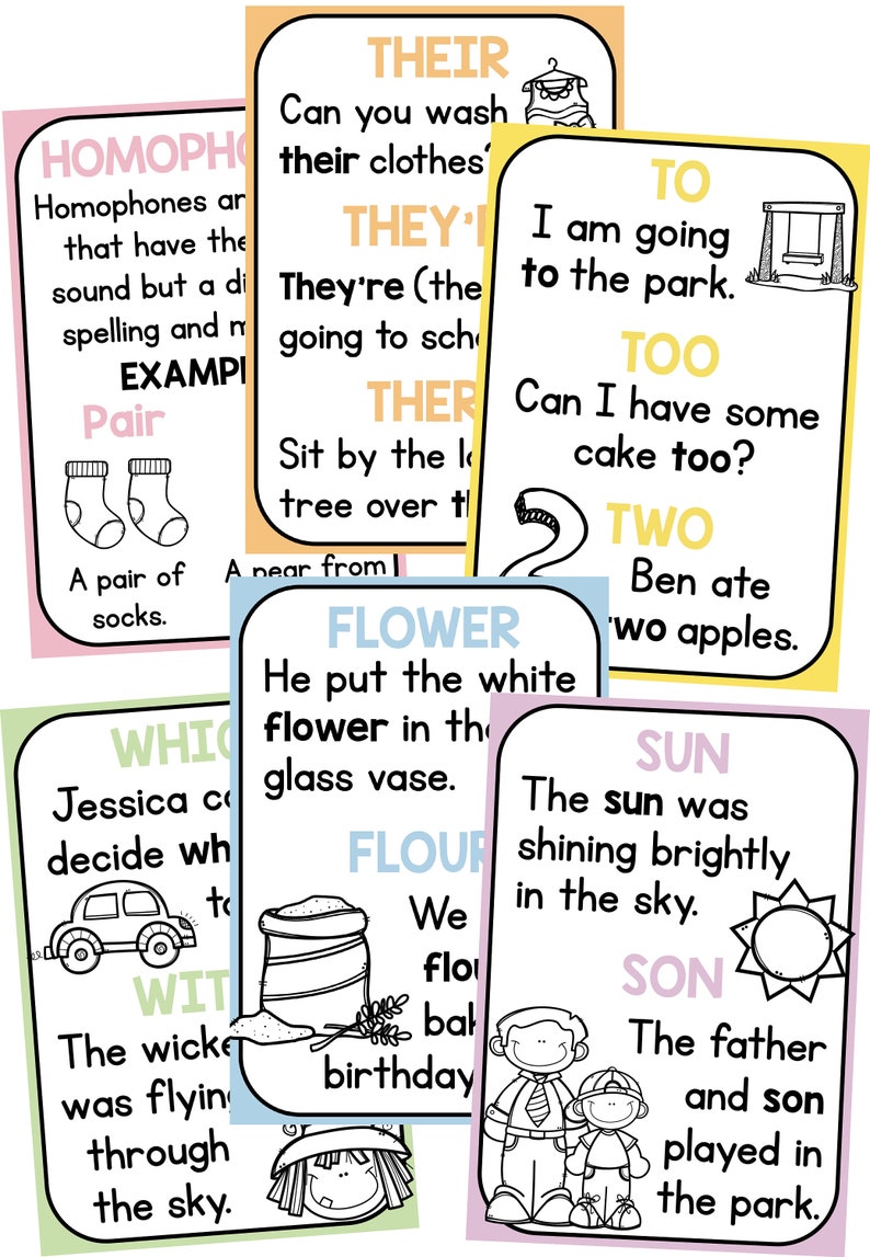 Homophones Posters - Classroom Decor - Etsy