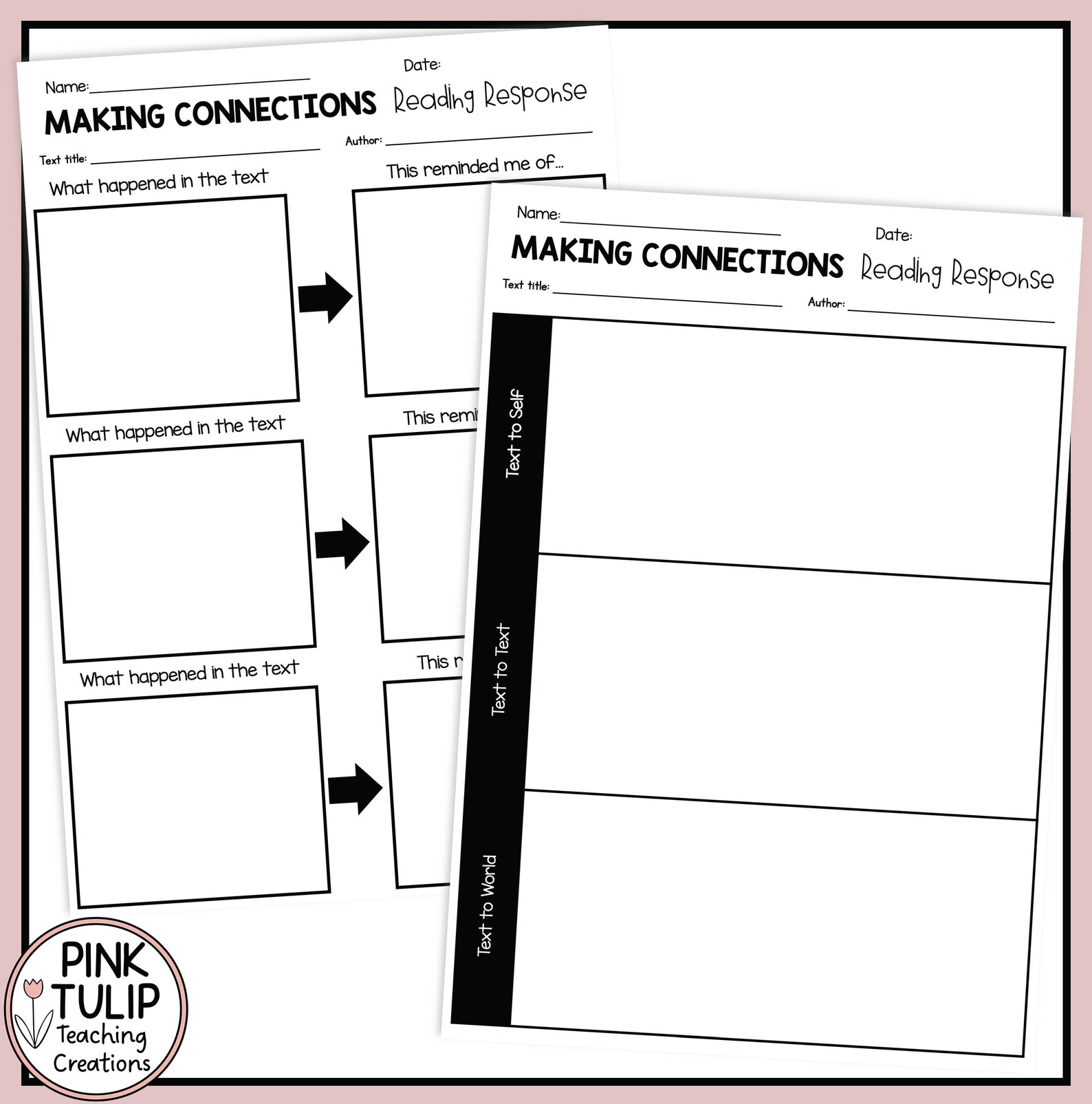 Making Connections (connecting) Reading Response Pack - Templates for ...
