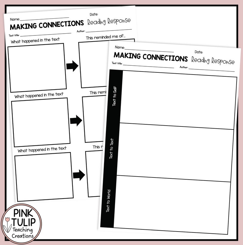 Making Connections (connecting) Reading Response Pack - Templates for ...