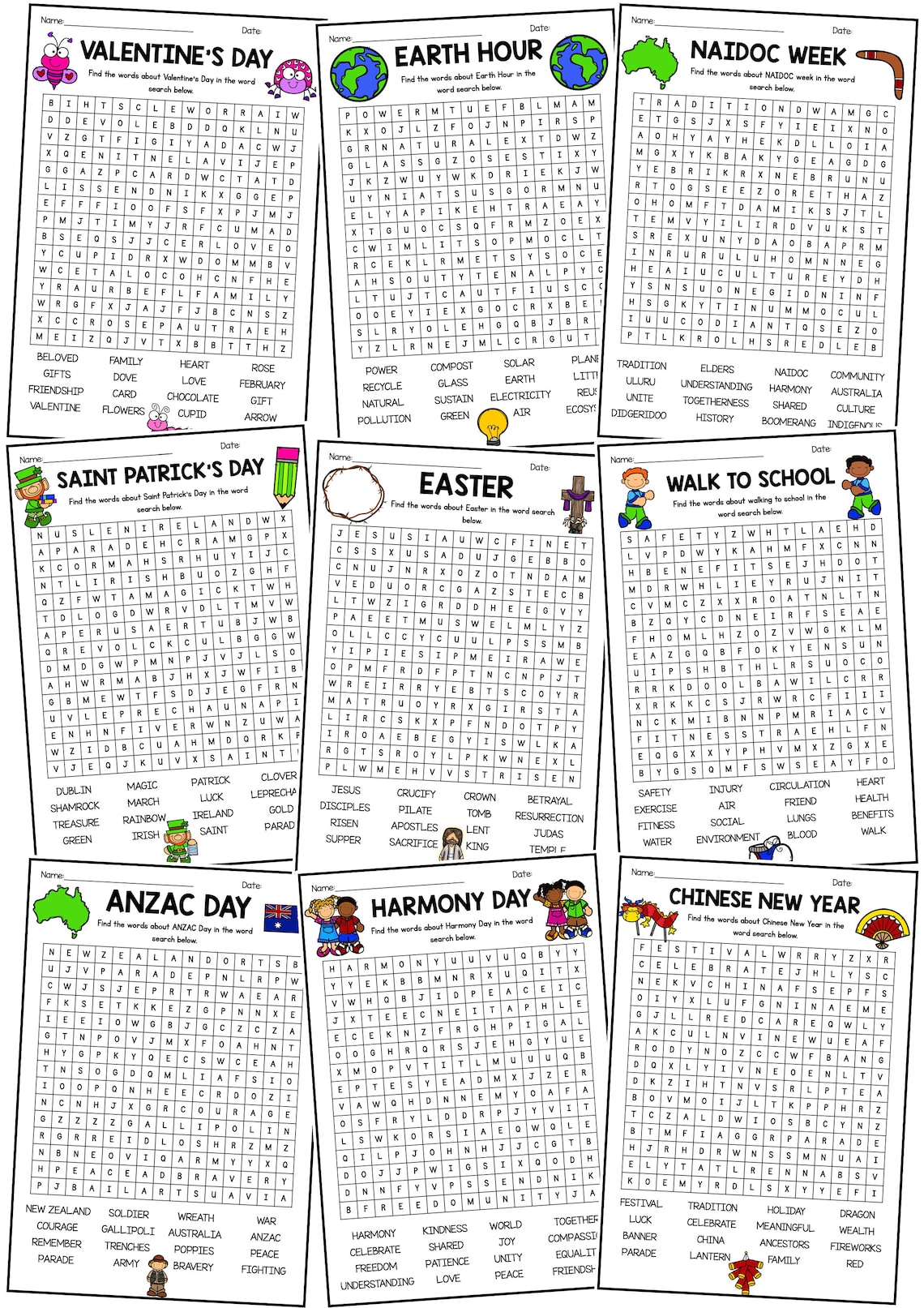 20 Themed Word Searches With Answers - Etsy