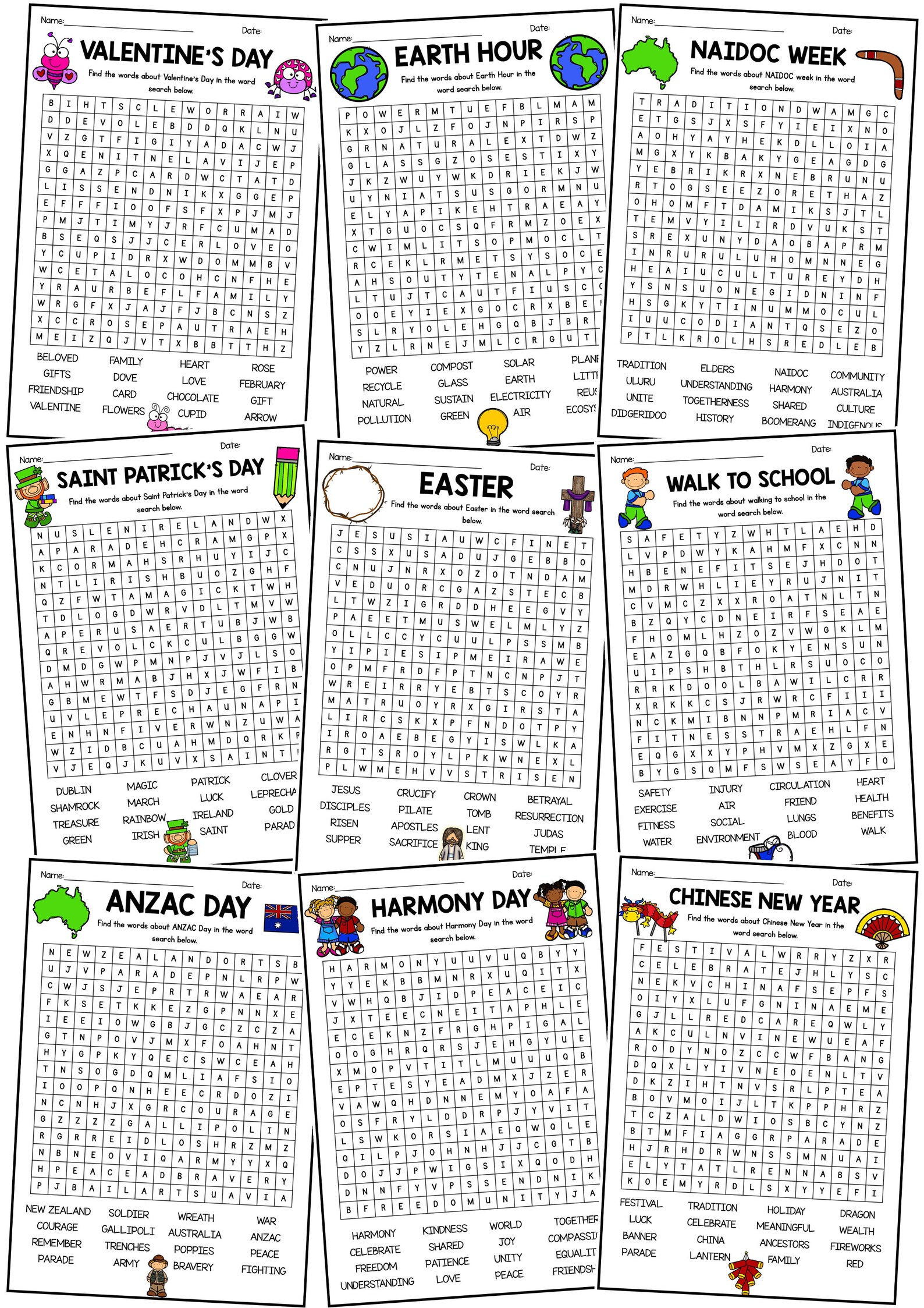 20 Themed Word Searches With Answers - Etsy