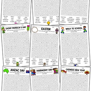 20 Themed Word Searches With Answers - Etsy
