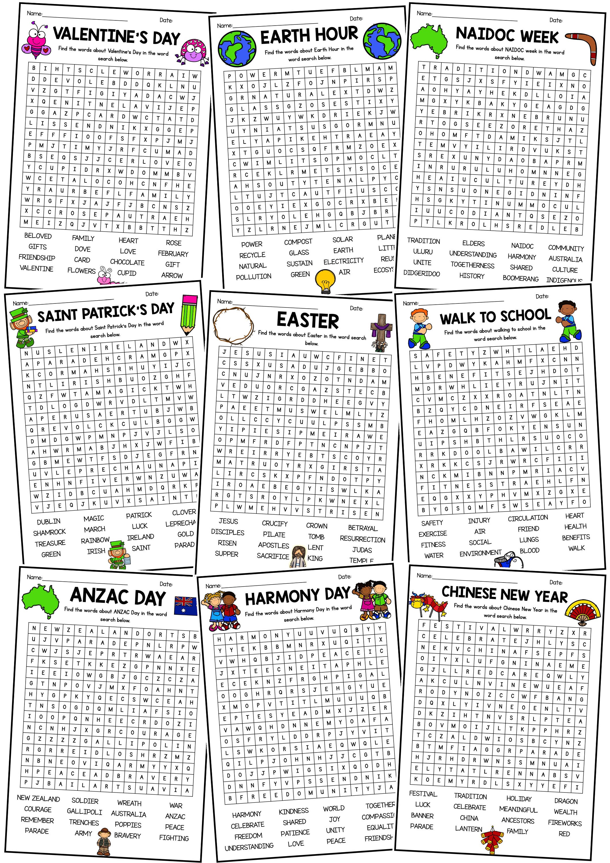 20 Themed Word Searches With Answers - Etsy