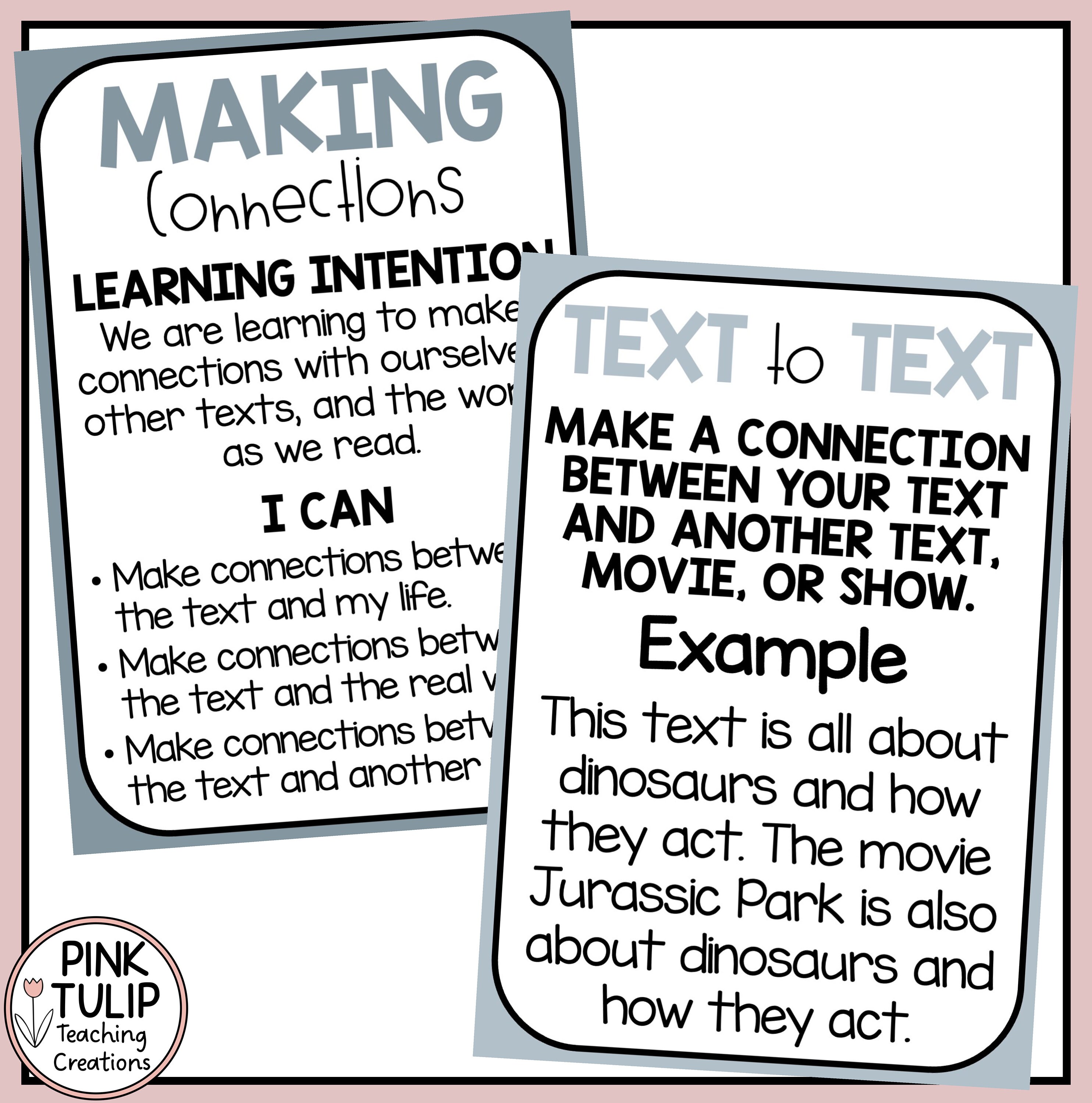 Making Connections Reading Posters - Earth Tones Classroom Decor - Etsy