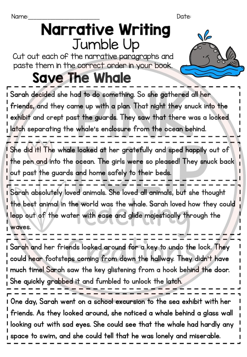 Narrative Writing - Paragraph Jumble Up - Etsy