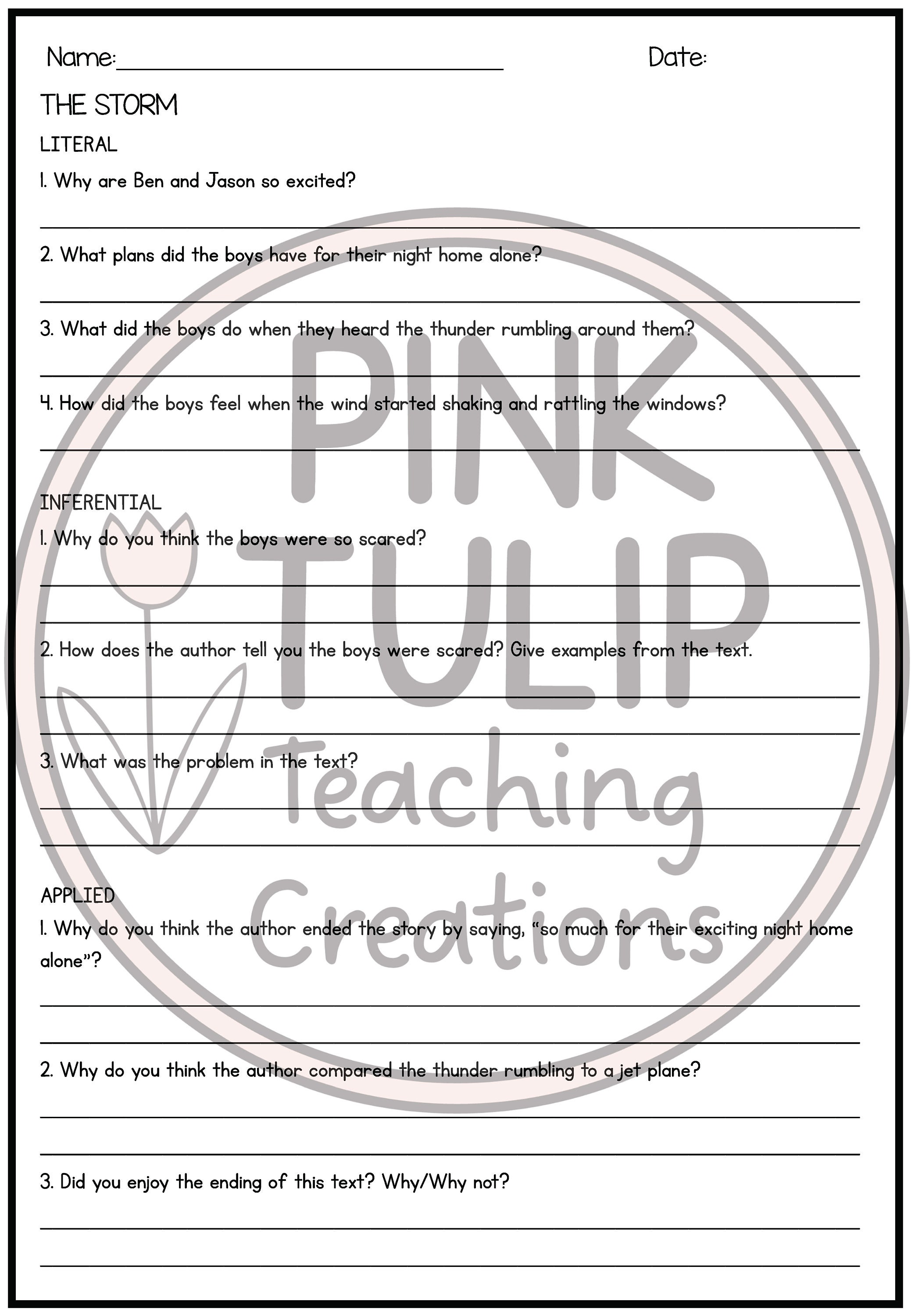 Comprehension Worksheets - Reading Strategies Set #3 - Etsy
