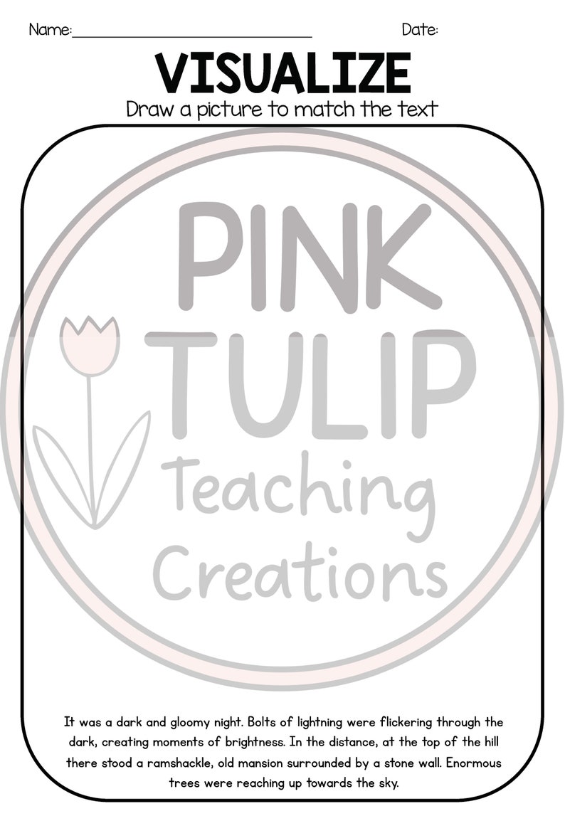 Visualizing (visualising) - Reading Comprehension Worksheet Pack - Etsy ...